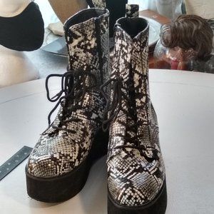 Shoes | Python Skin Pattern Platform Boots | Poshmark